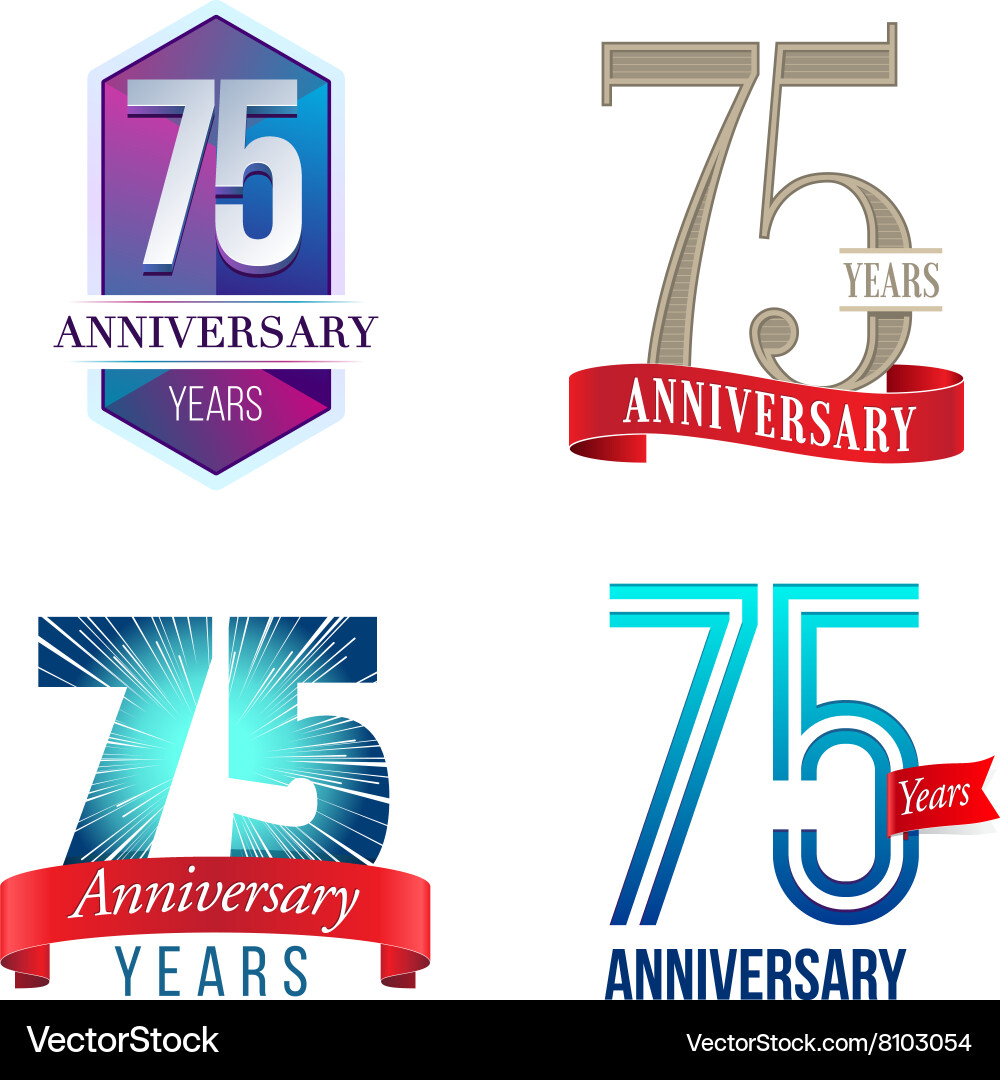 75 years anniversary symbol Royalty Free Vector Image