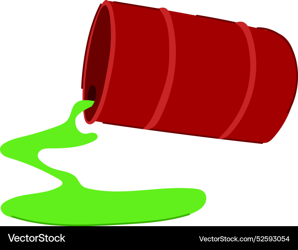 Beach chemical spill cartoon Royalty Free Vector Image