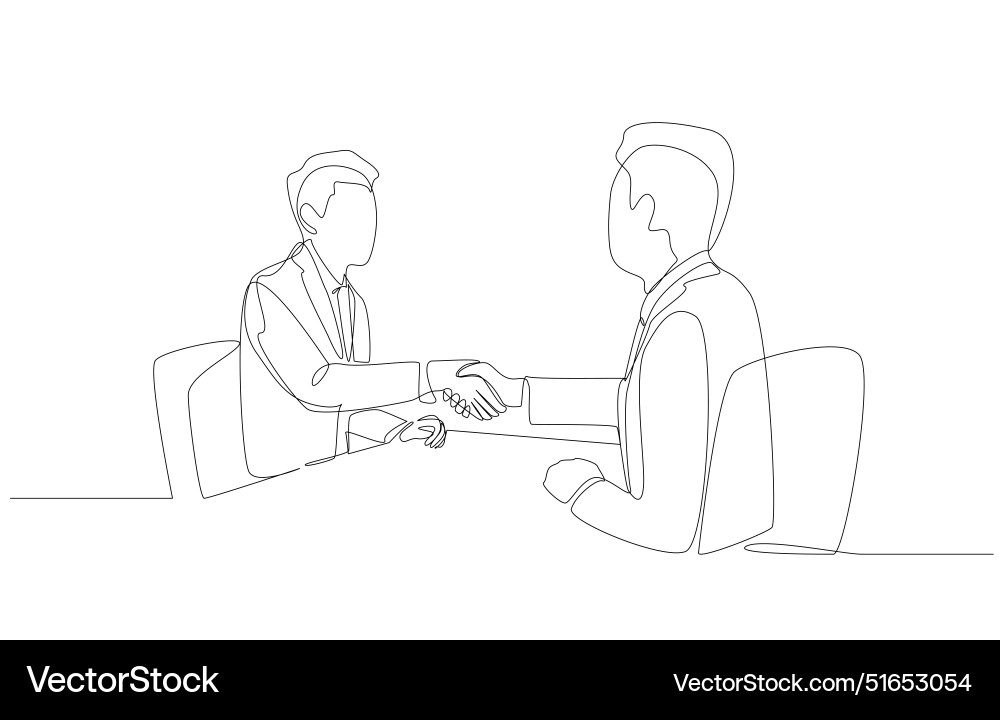 Businessman shaking hands with business partner Vector Image