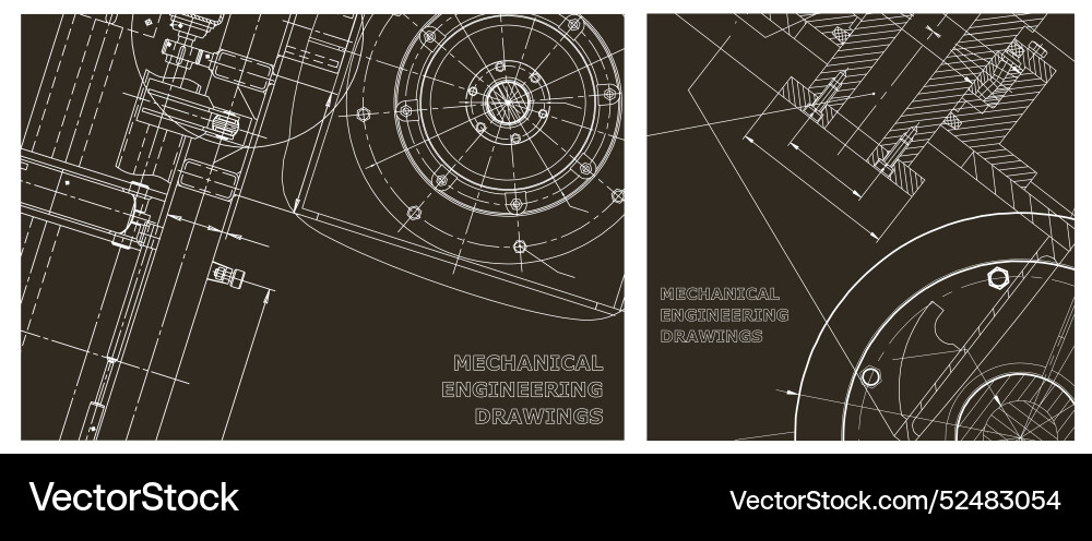 Engineering set cover flyer banner background Vector Image