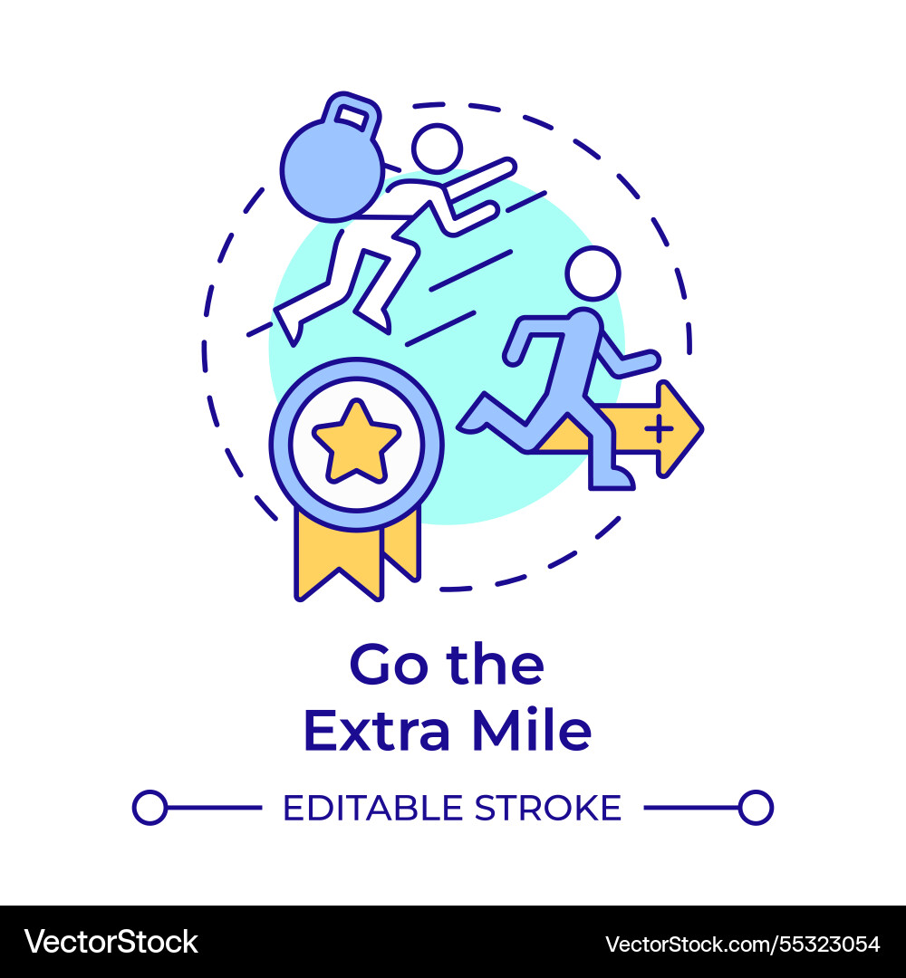 Go extra mile multi color concept icon Royalty Free Vector