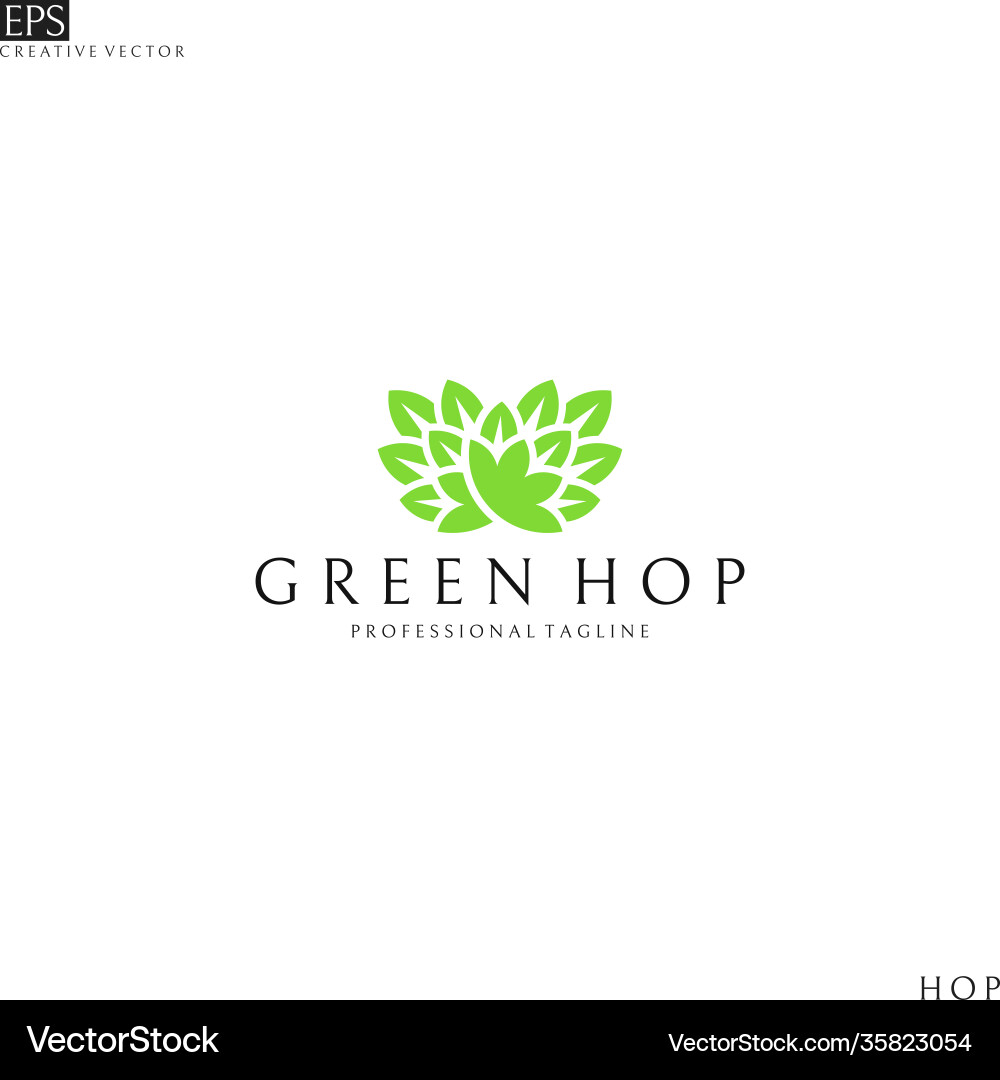 Green hop logo template Royalty Free Vector Image