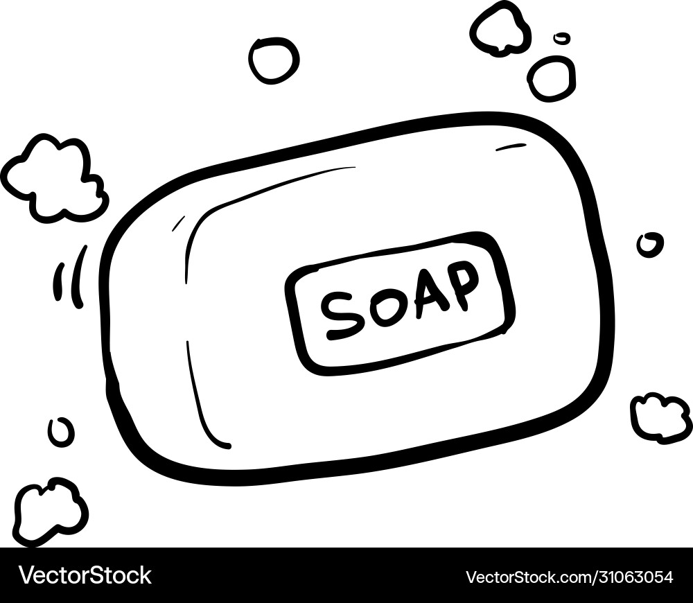 Hand drawn doodle soap icon with cartoon style Vector Image