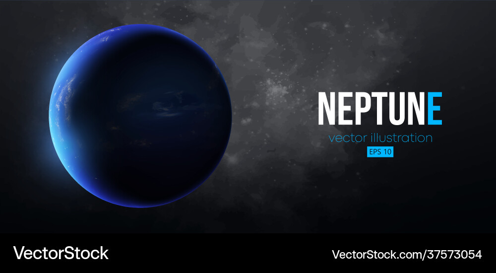 Realistic neptun planet from space Royalty Free Vector Image