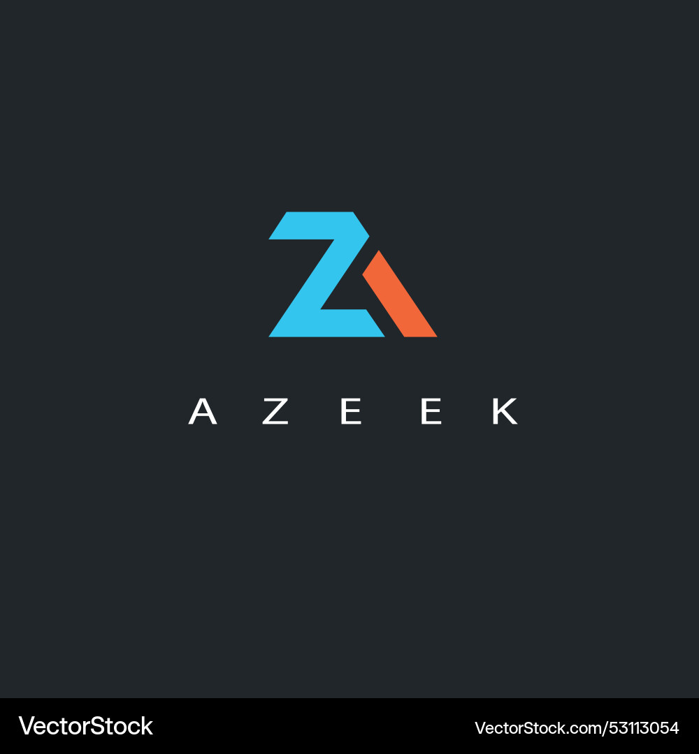 Za letter triangle icon concept design template Vector Image