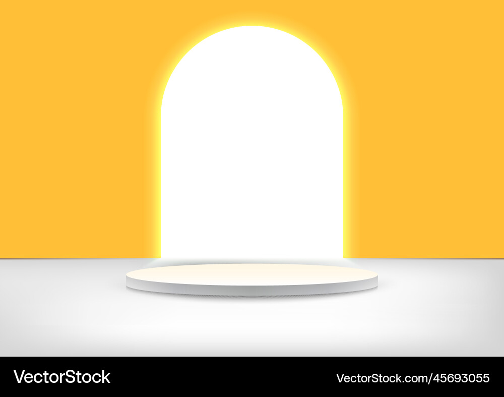 3d realistic white podium platform stand Vector Image