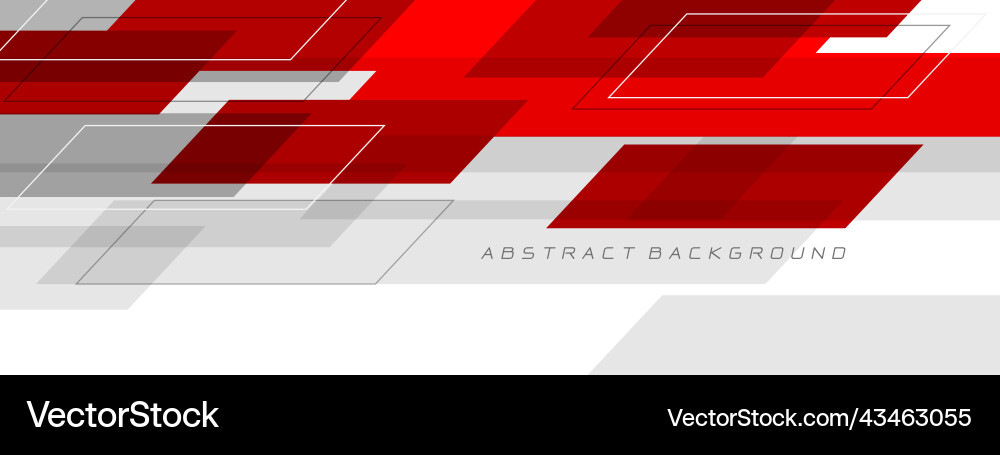 Abstract red white grey geometric futuristic Vector Image
