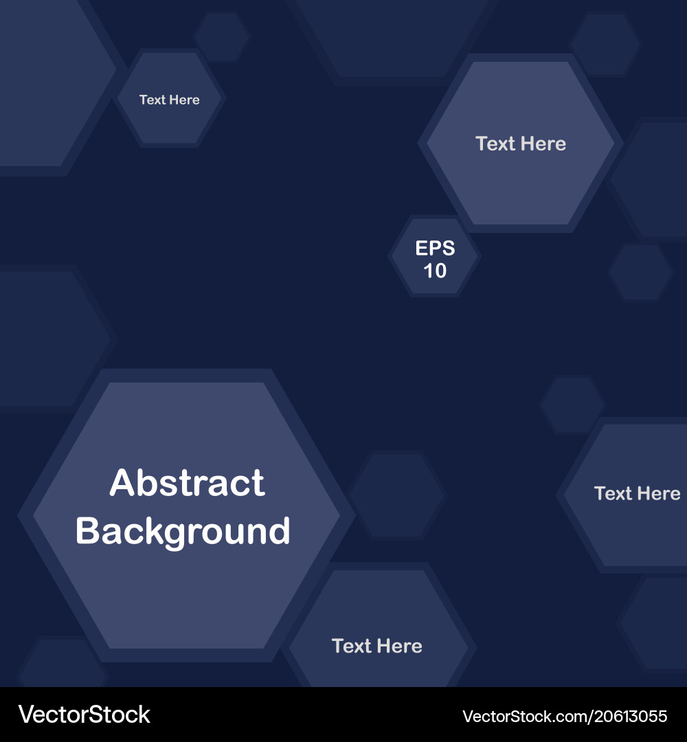 Blue pentagon background for presentation Vector Image
