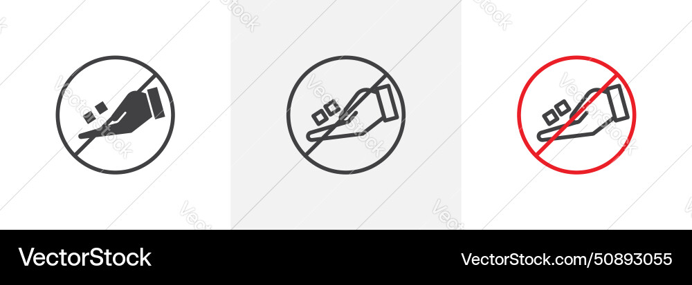 Do not feed the animals sign icon set feeding Vector Image