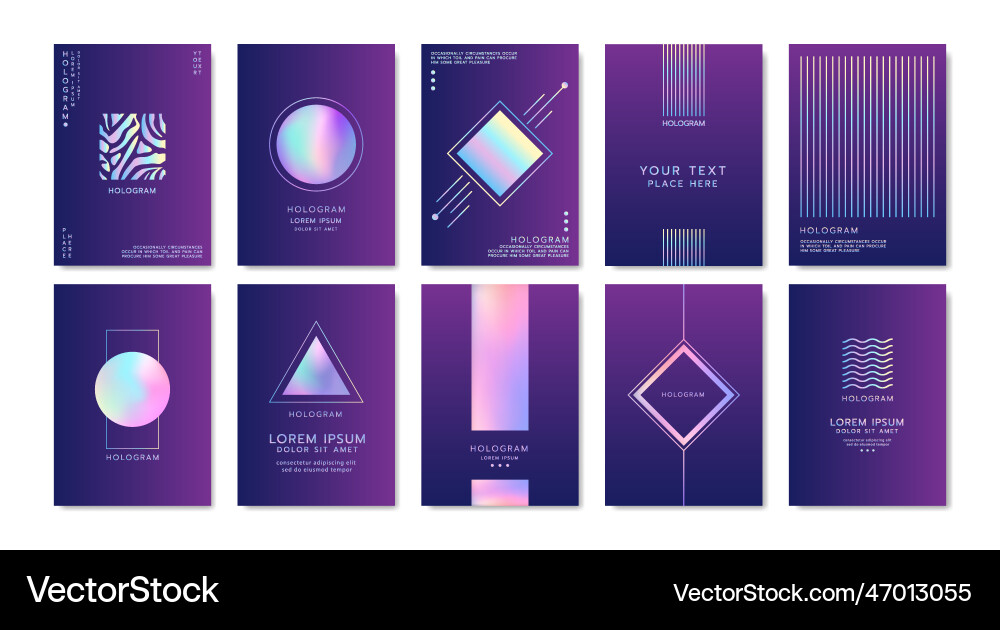 Foil texture poster designs gradient patterns Vector Image