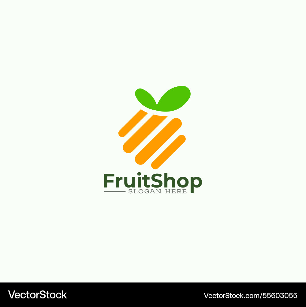 Fruits shop logo design Royalty Free Vector Image