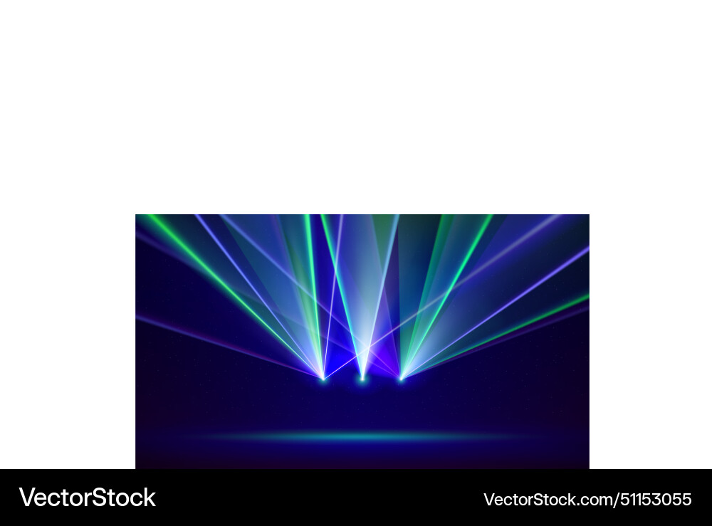 Laser light show bright led beams dj stage Vector Image