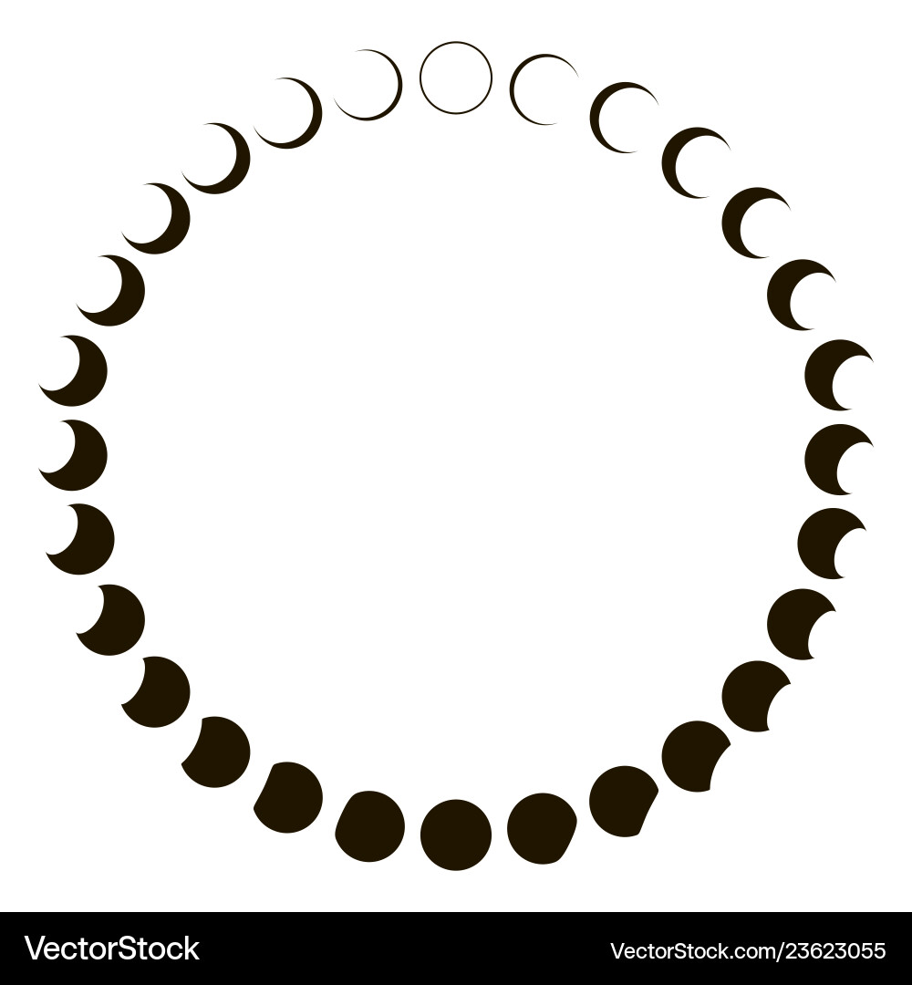 Lunar Phases Astronomy Set Royalty Free Vector Image