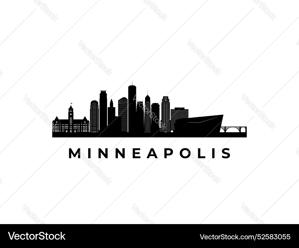 Minneapolis skyline travel famous Royalty Free Vector Image
