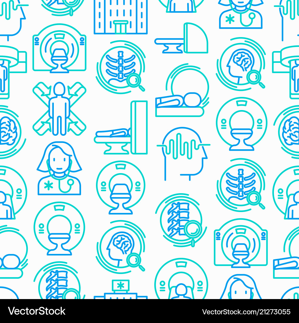 Mri diagnostics seamless pattern Royalty Free Vector Image