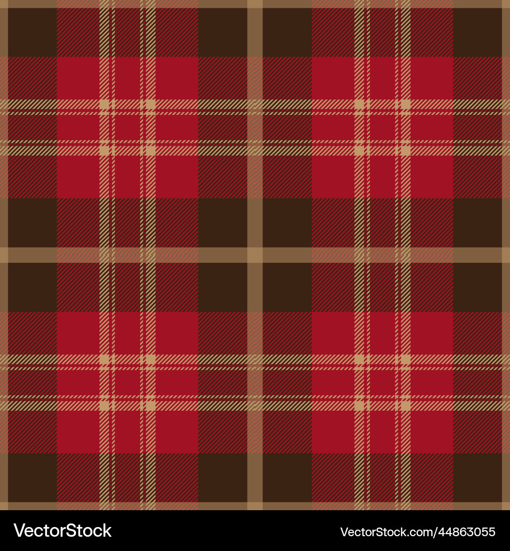 Red and brown tartan plaid pattern Royalty Free Vector Image