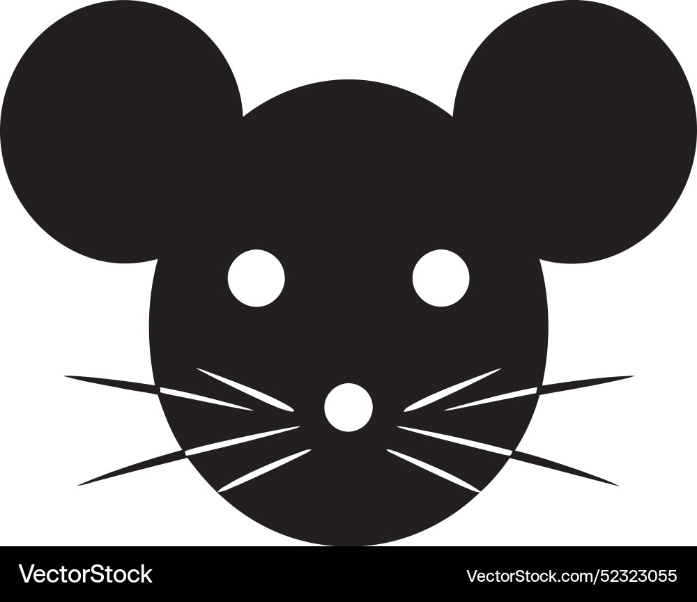 Shaded silhouette black mouse outlinenocturnal Vector Image