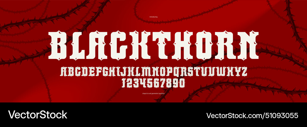 Thorn horror gothic rock display font for emblems Vector Image
