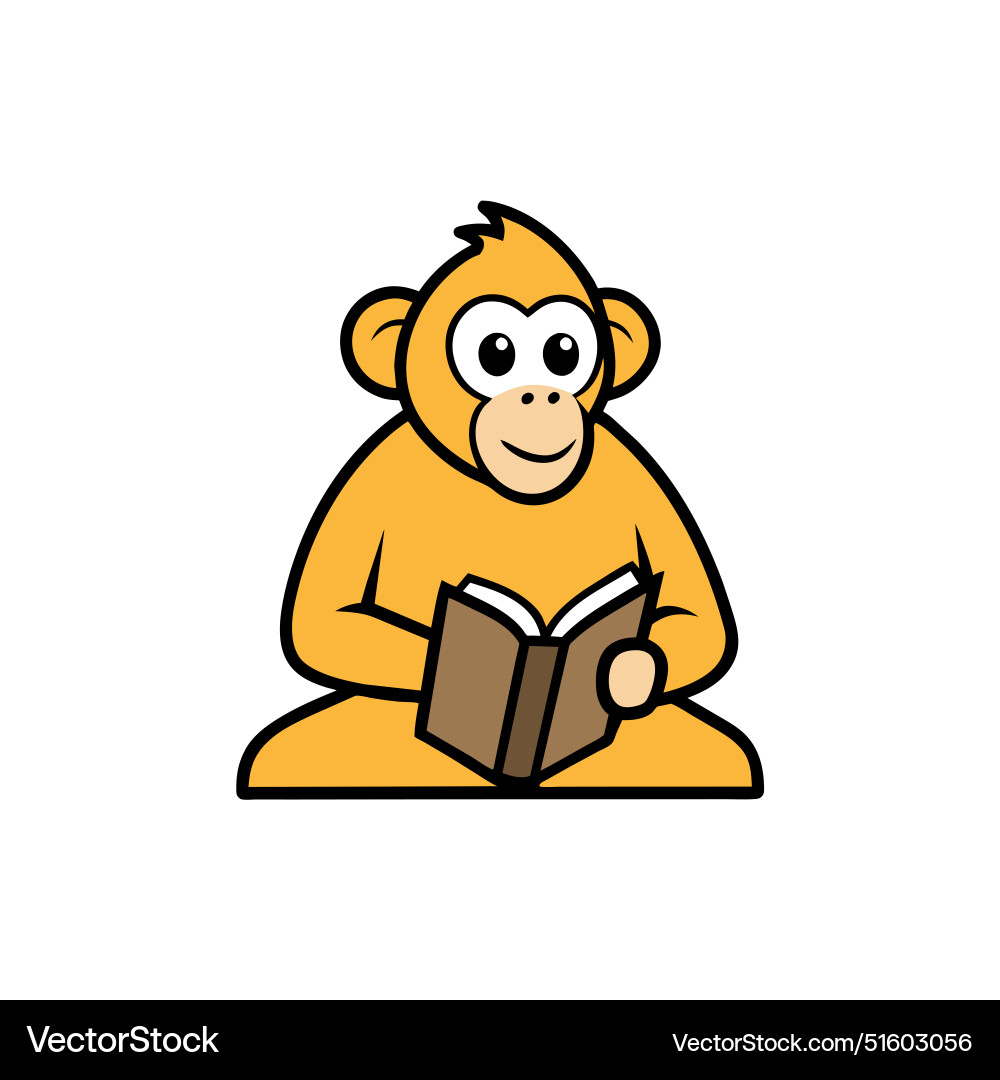 Baboon monkey learns icon Royalty Free Vector Image
