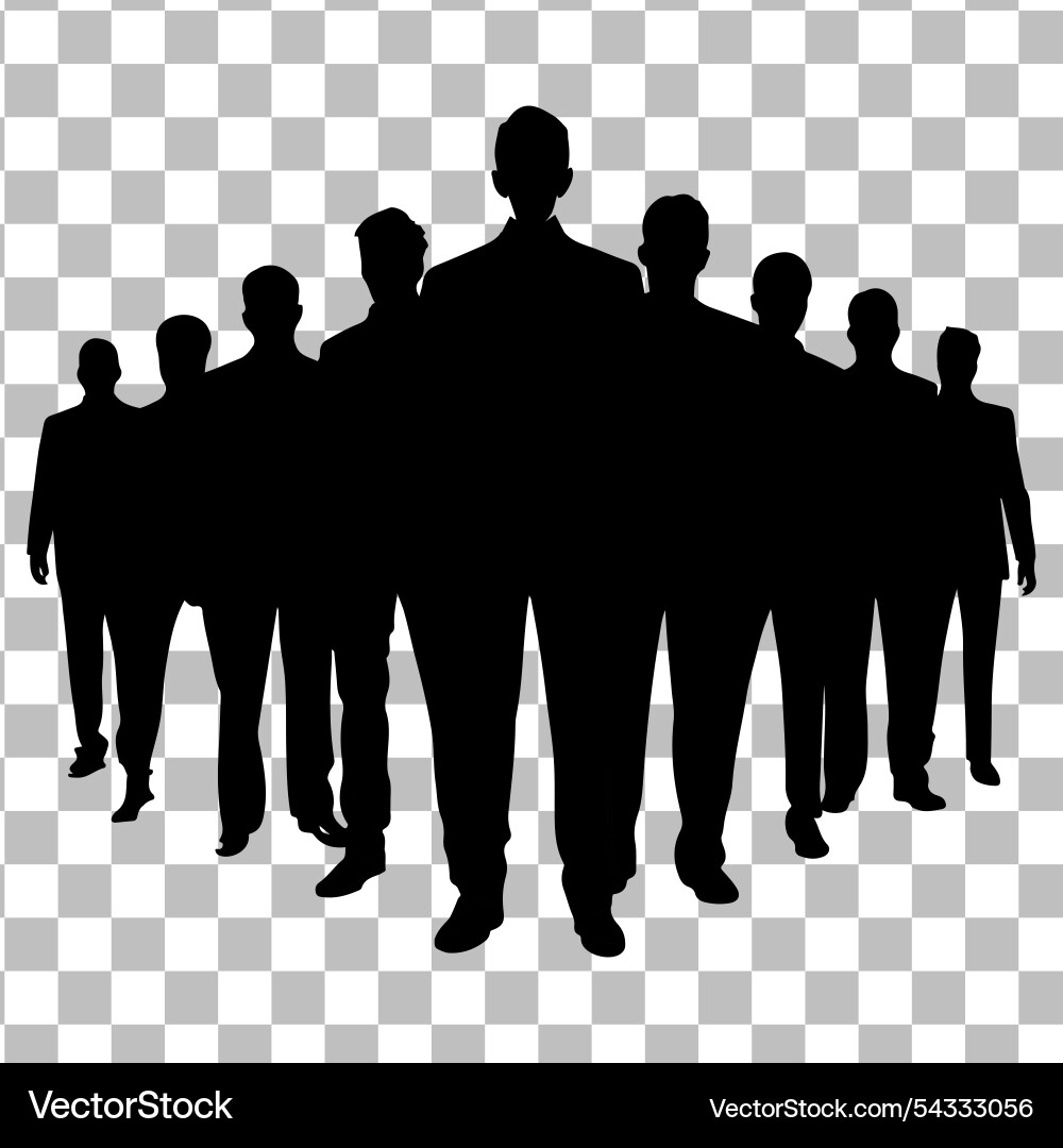 Bold leadership icon with team silhouettes Vector Image