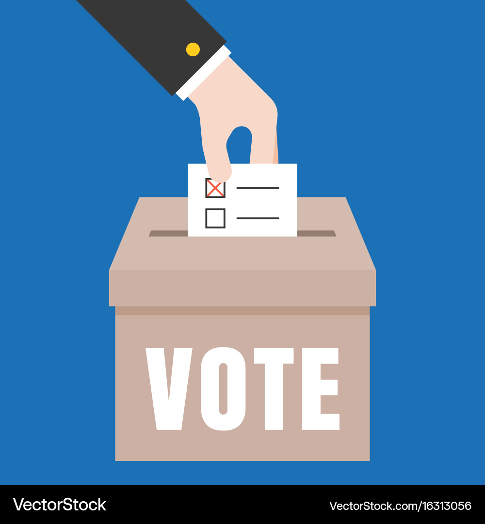 Business hand vote for election Royalty Free Vector Image