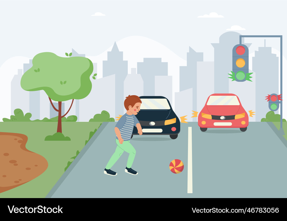 Children safety flat background Royalty Free Vector Image