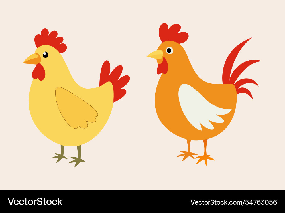 Colorful cartoon hen Royalty Free Vector Image