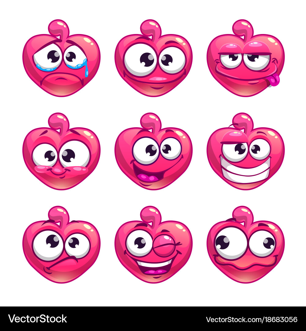 Jelly Monster with Expressions Royalty Free Vector Image