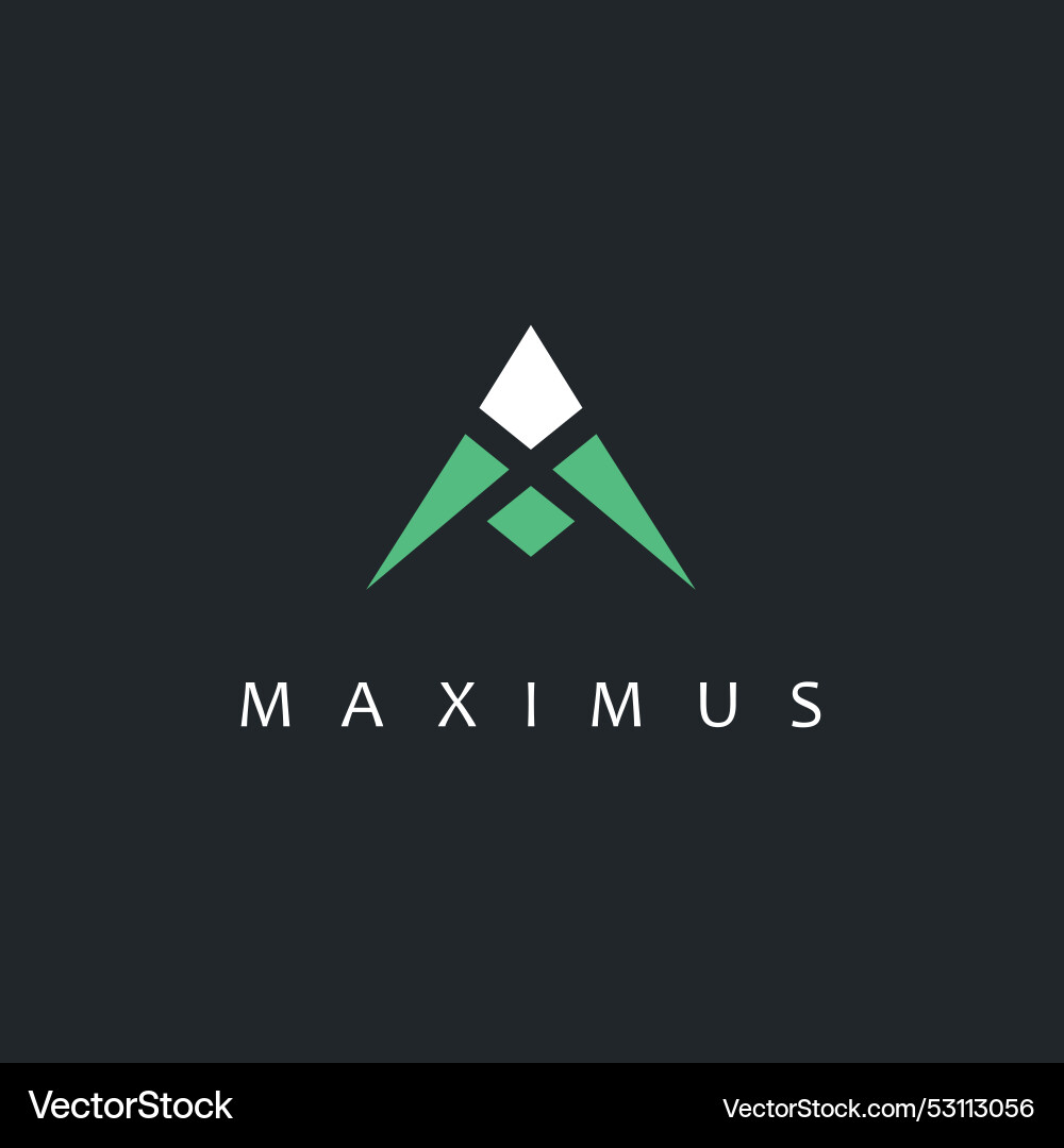 Max letter arrow and triangle design concept icon Vector Image