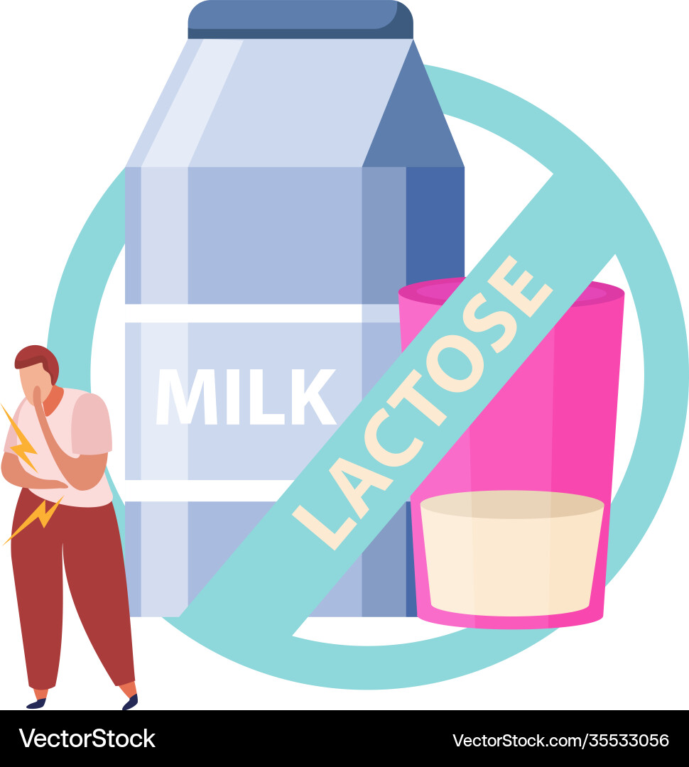 Milk with lactose composition Royalty Free Vector Image