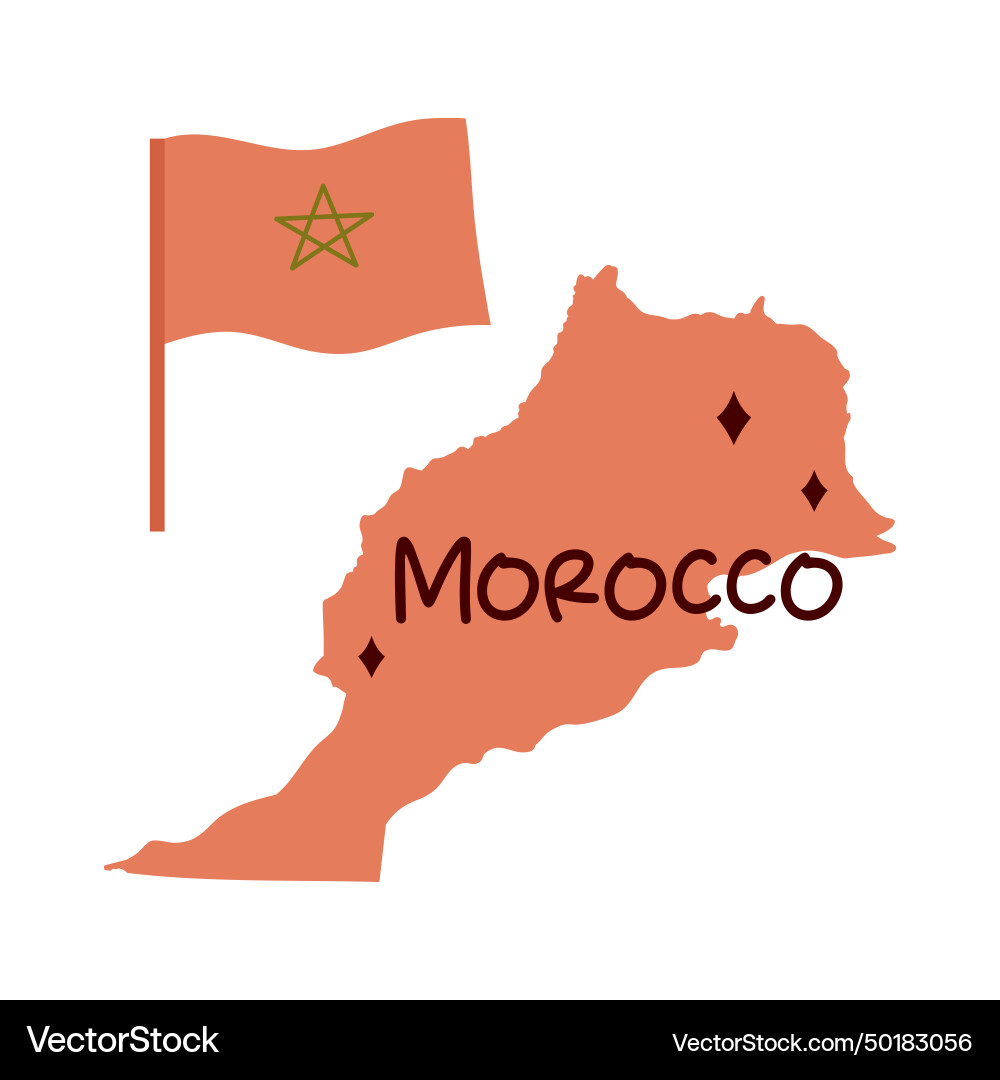 Morocco map territory Royalty Free Vector Image