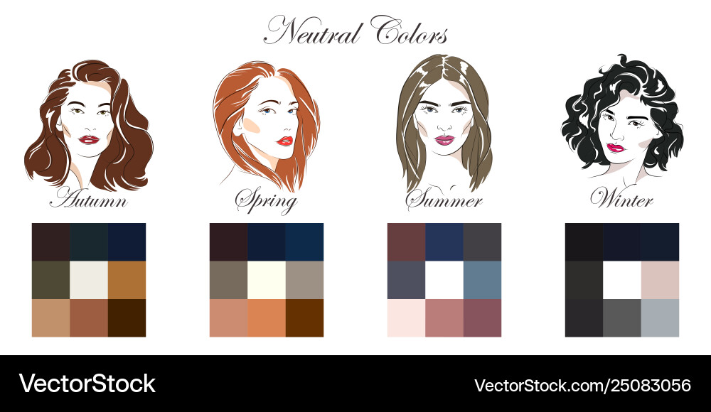 Palettes with neutral colors Royalty Free Vector Image