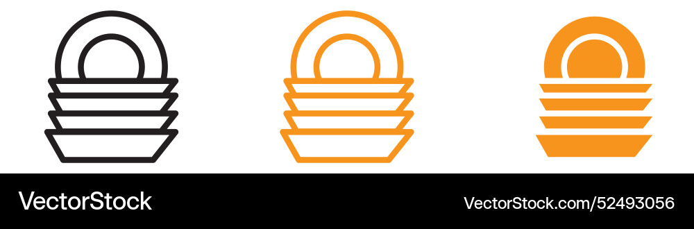 Spotless clean stack plates icon for kitchen Vector Image