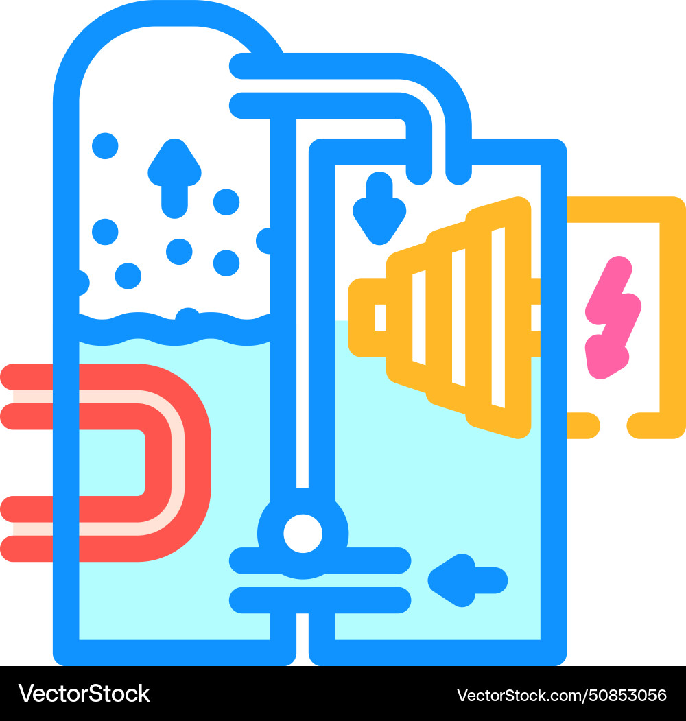 Steam generation nuclear energy color icon Vector Image