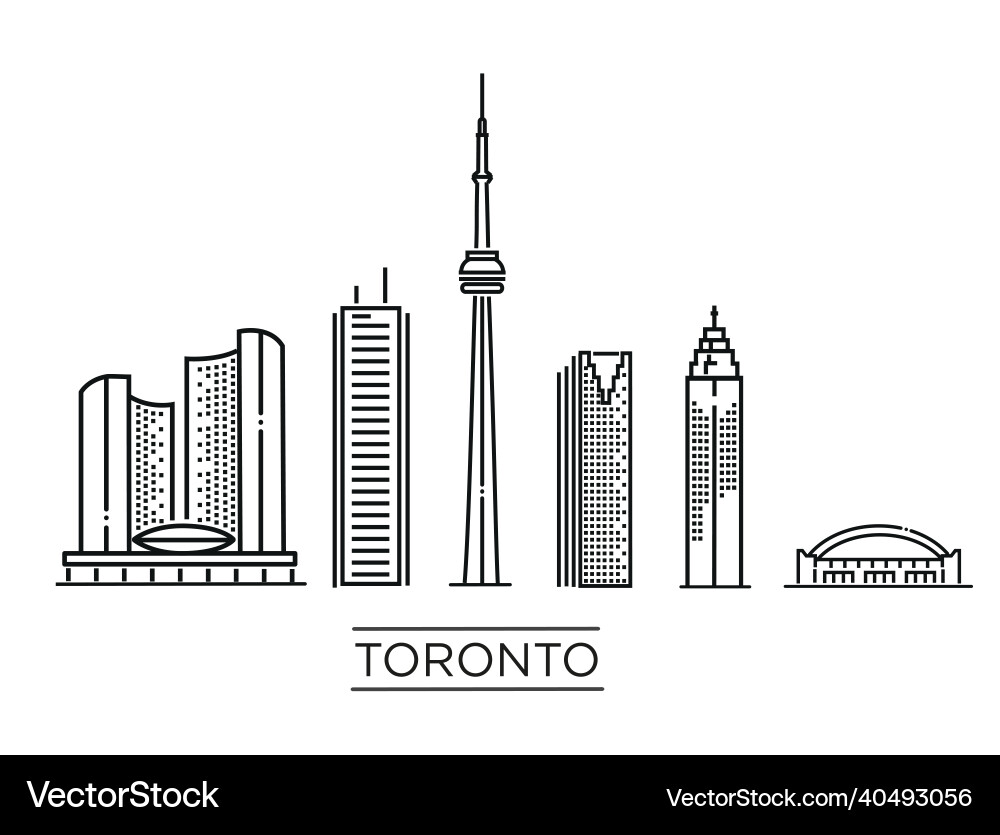 Toronto line art Royalty Free Vector Image - VectorStock