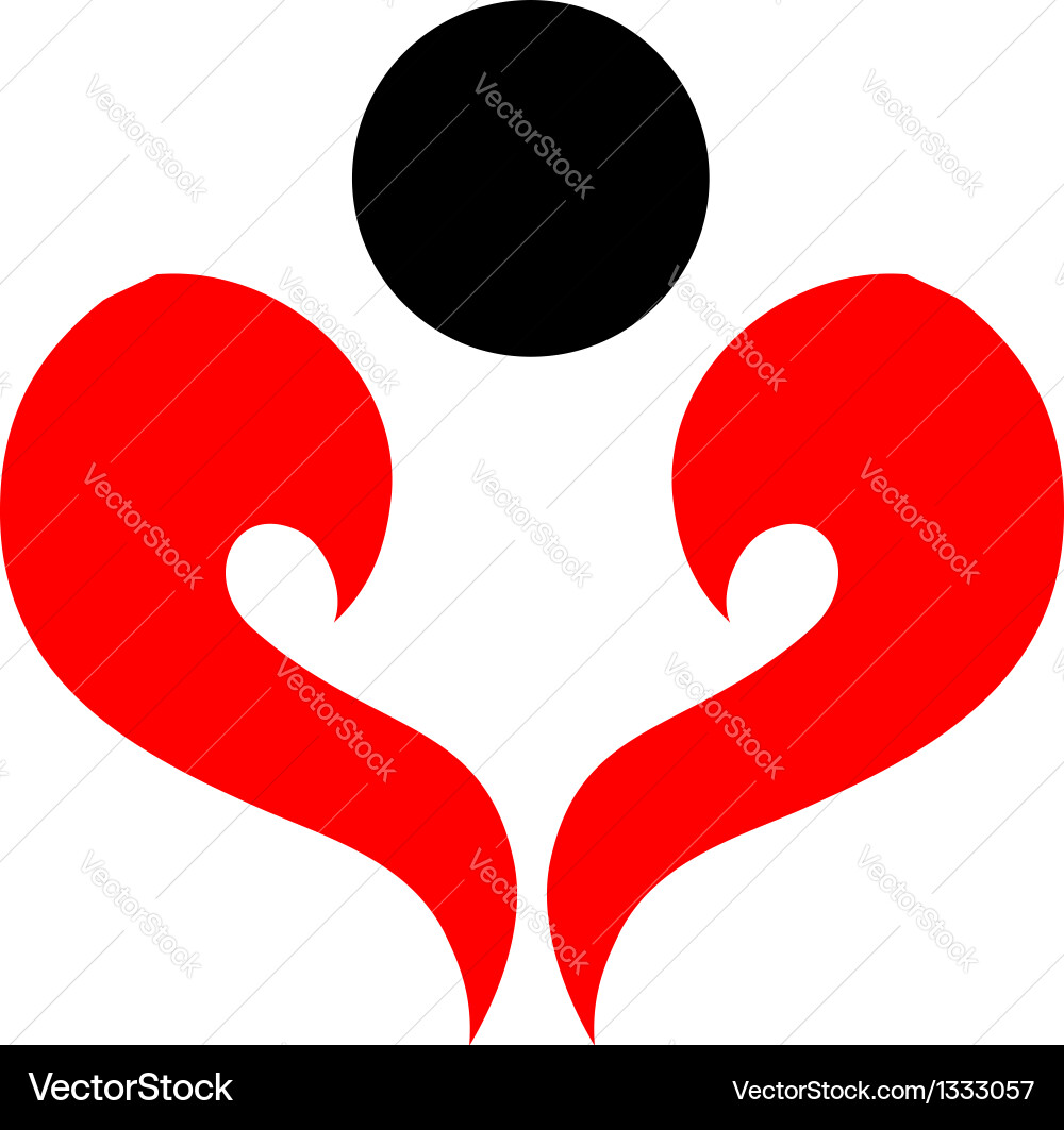 Abstract man shaped like a heart Royalty Free Vector Image