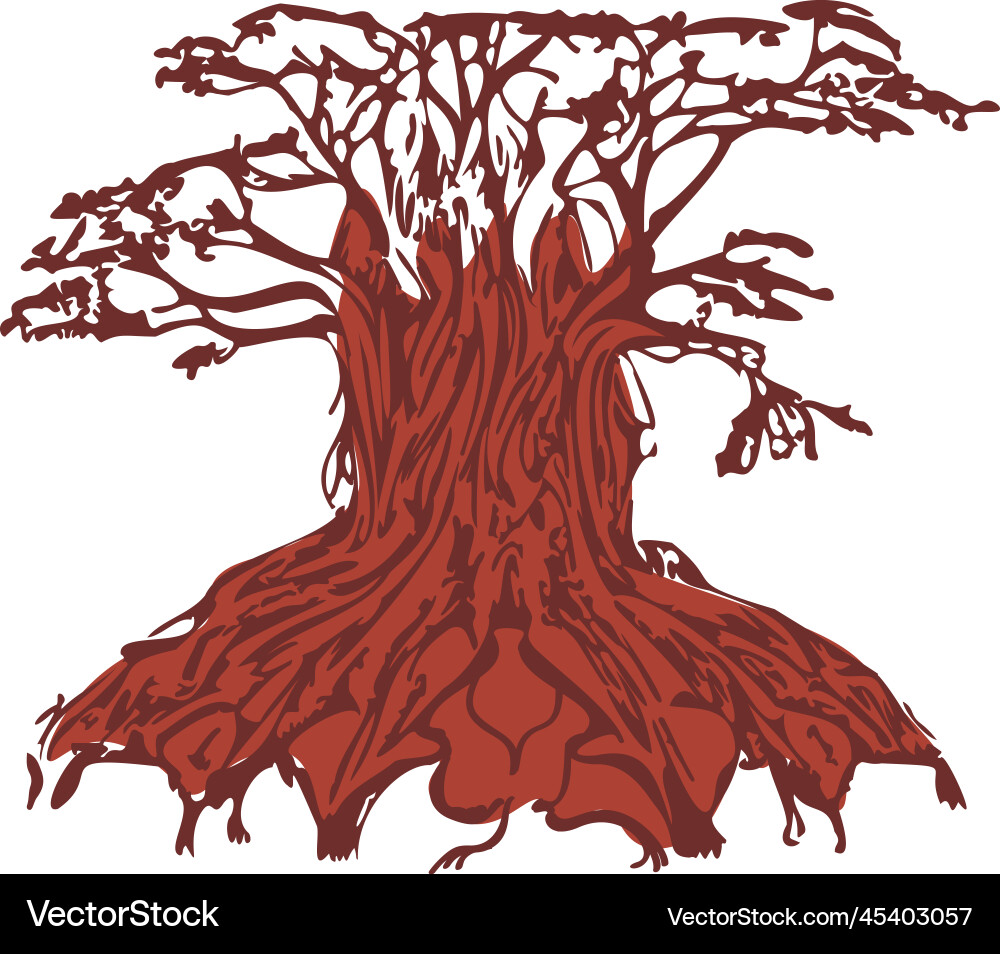 Abstract red tree Royalty Free Vector Image - VectorStock