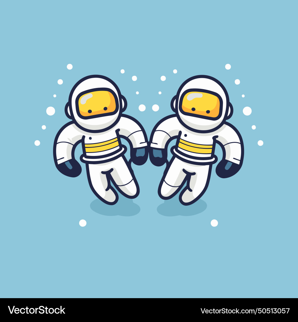 Astronaut cartoon character in flat design style Vector Image