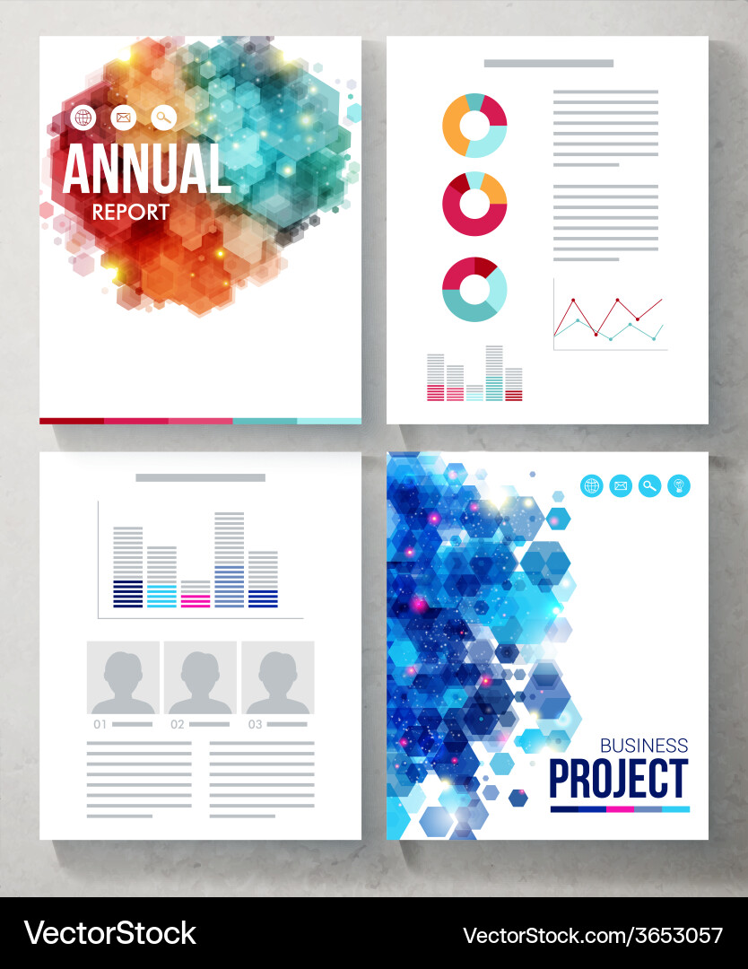 Business documents with abstract graphic designs Vector Image