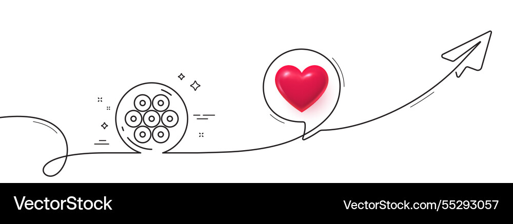 Cable section line icon optic fiber sign Vector Image