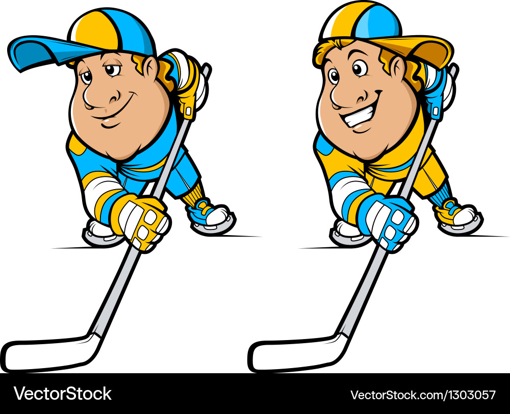 Cartoon hockey players set Royalty Free Vector Image