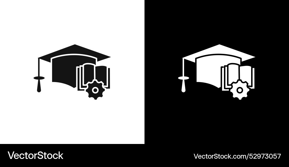 Engineering education icon flat set outline Vector Image