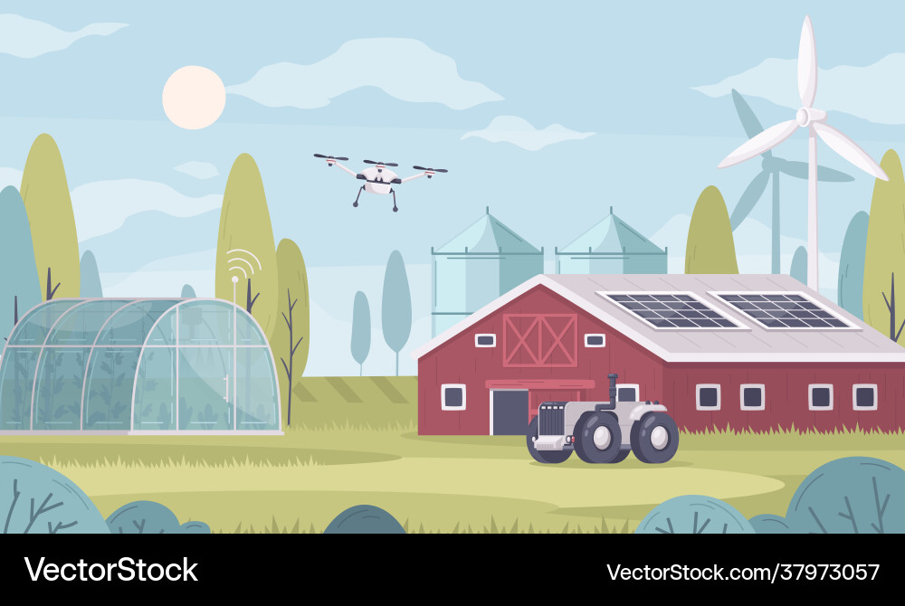 Future of farming composition Royalty Free Vector Image