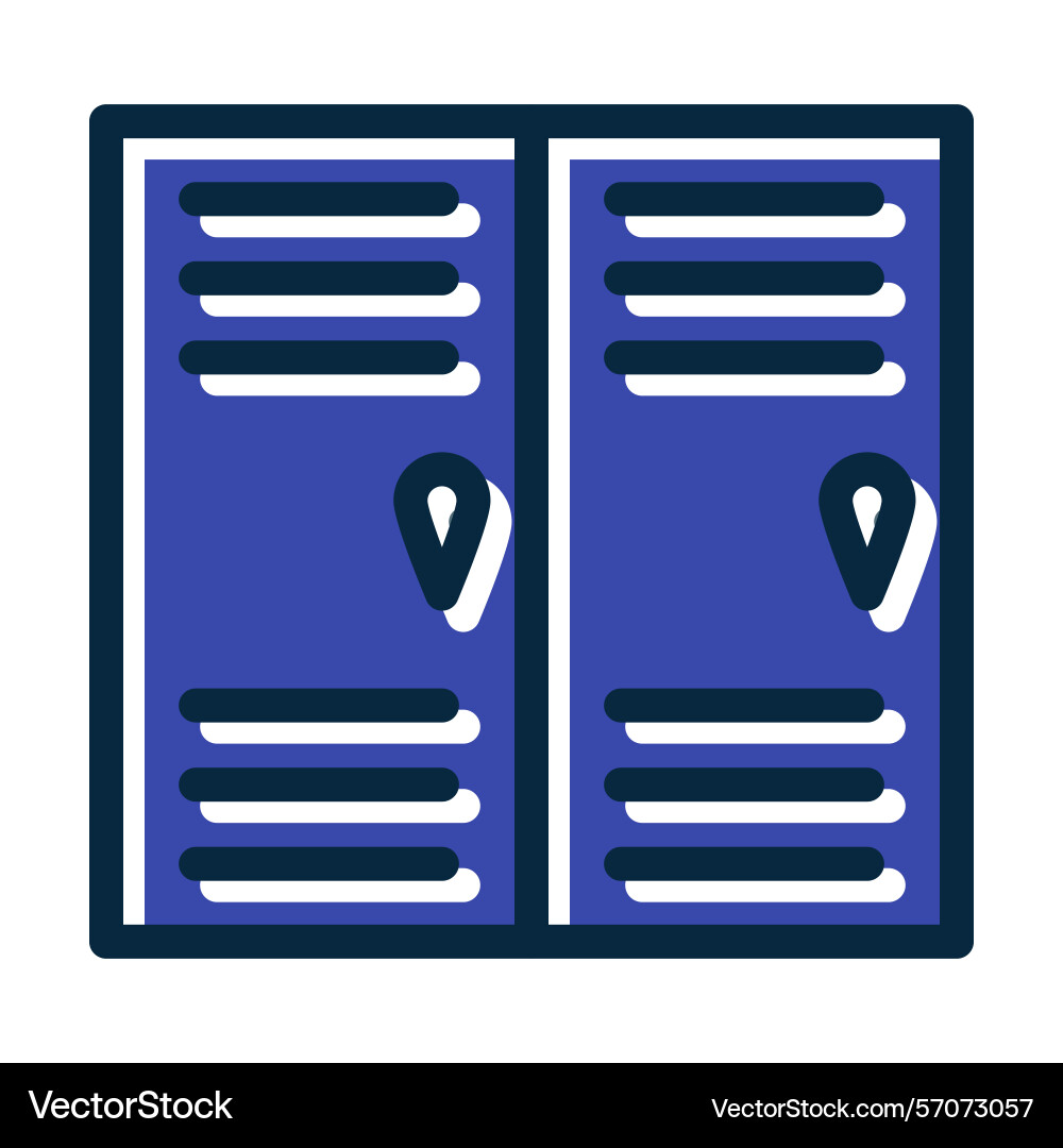 Lockers thick line filled dark colors icons Vector Image