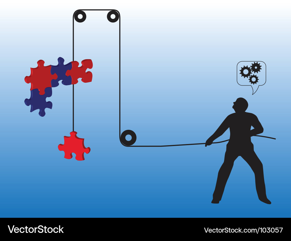 Mechanical Puzzle Lift Royalty Free Vector Image