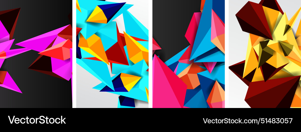 Mosaic triangles poster geometric abstract Vector Image