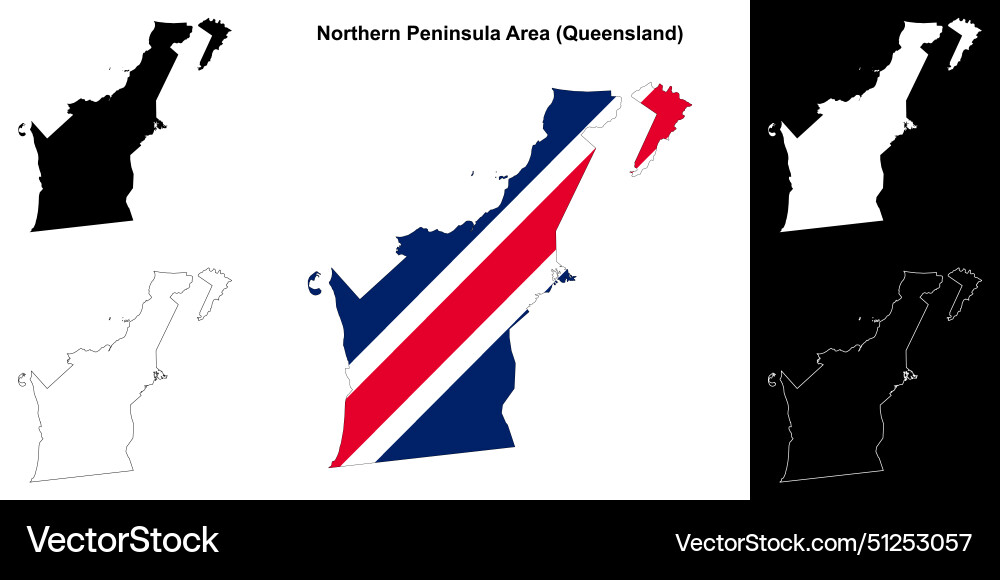Northern peninsula area outline map Royalty Free Vector