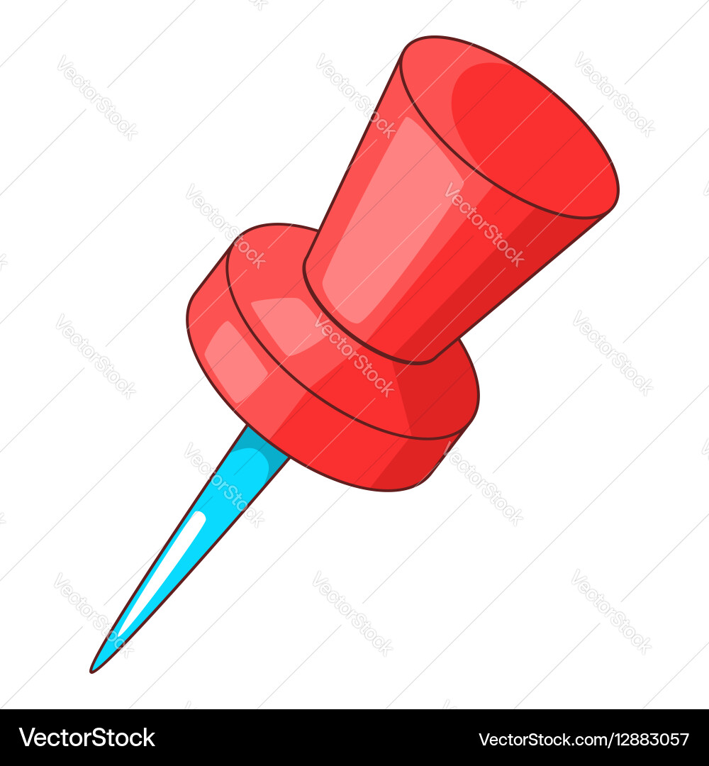 Pin icon cartoon style Royalty Free Vector Image