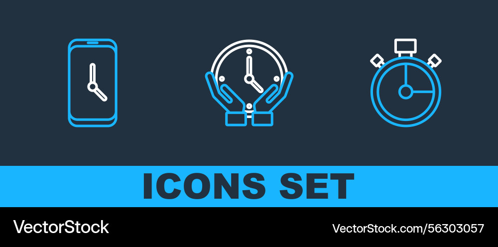 Stopwatch Alarm Clock App Icons Royalty Free Vector Image