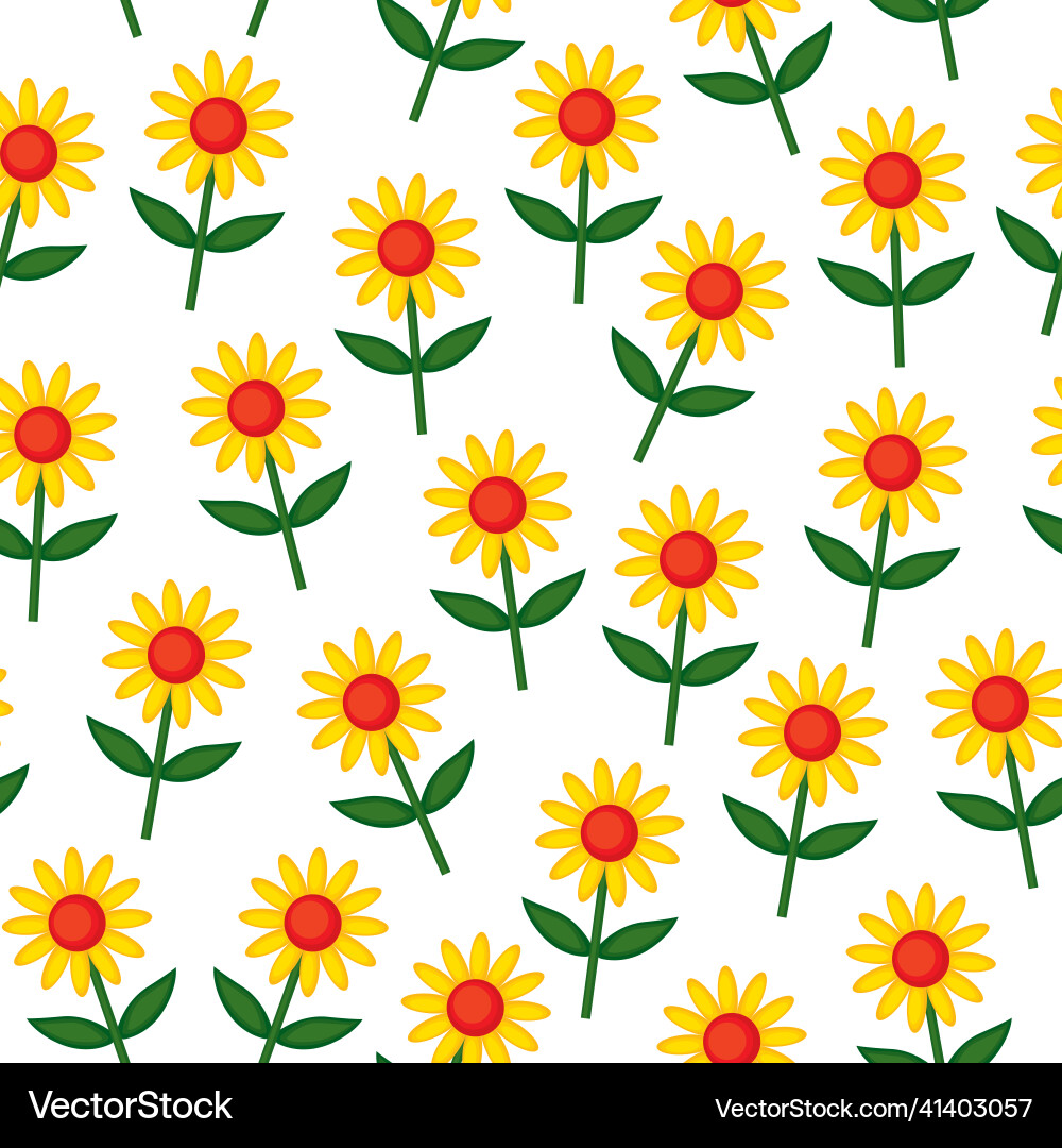 Yellow Flower Pattern Royalty Free Vector Image